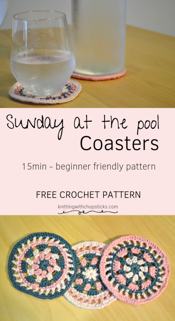 Free Crochet Coaster Pattern | Knitting with Chopsticks