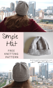 Easy knit hat with double pointed needles pattern FREE - Simple Hat