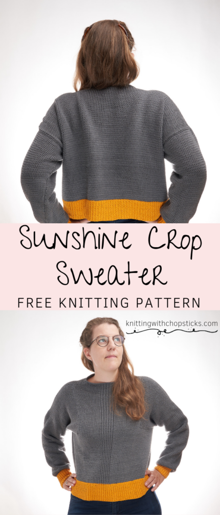 Easy Sunshine Cropped Sweater Knitting Pattern Free