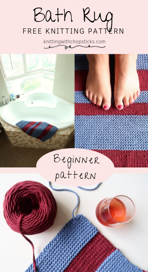 T-shirt Yarn Rug Knitting Pattern - Easy Free Chunky Knit Rug Pattern