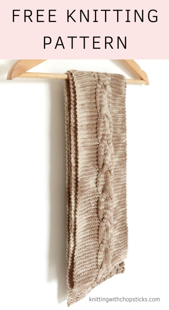 Braided Bridge Cable Scarf Knitting Pattern | Knitting with Chopsticks