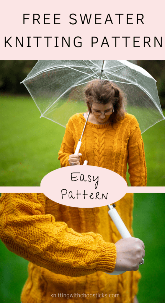 Beautiful Easy Cable Sweater Knitting Pattern | Knitting with Chopsticks