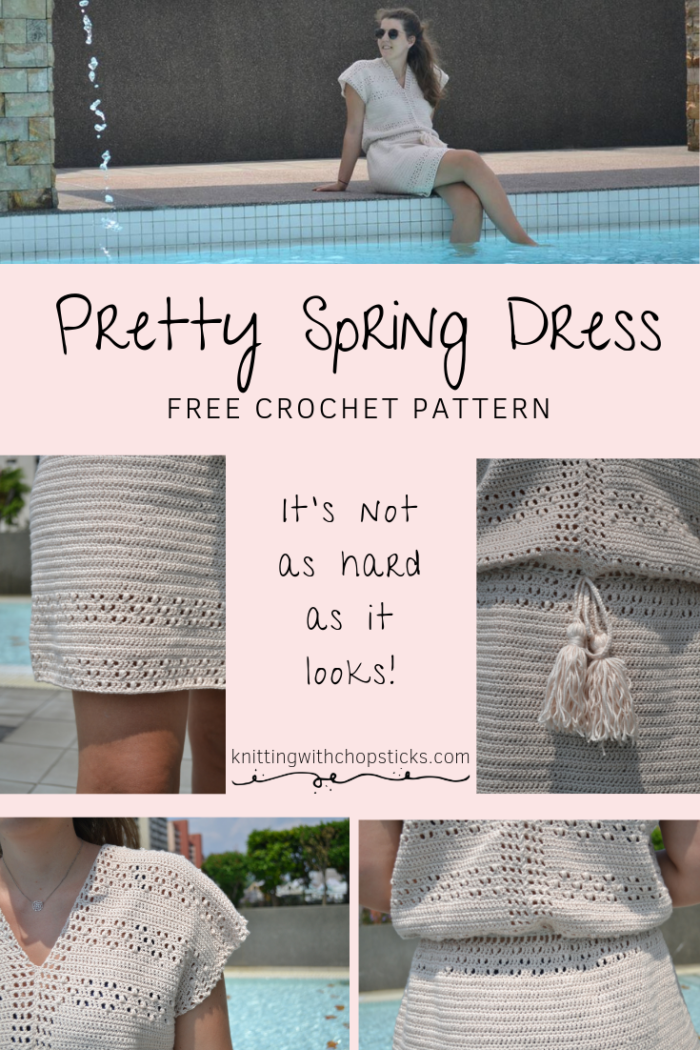 Pretty Spring Dress Free Crochet Pattern | Knitting with Chopsticks