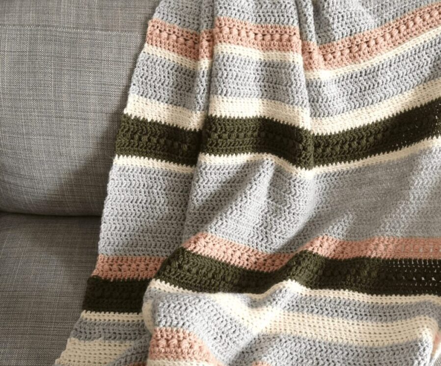 Sunset Chunky Knit Blanket Pattern | Knitting with Chopsticks