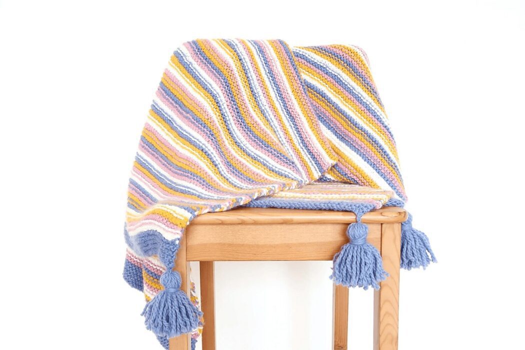 Sunset Chunky Knit Blanket Pattern | Knitting with Chopsticks