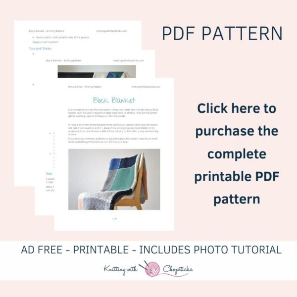 Block Blanket Knitting Pattern: Your first knit afghan | Knitting with ...