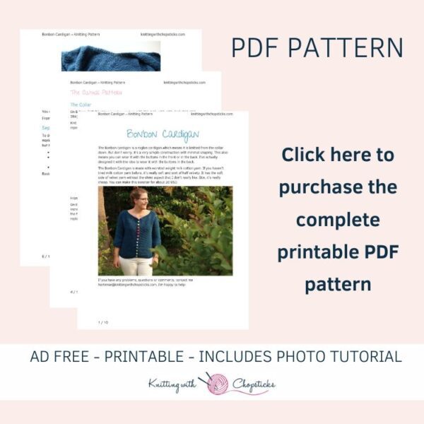 Easy Cardigan Knitting Pattern - Bonbon Cardigan-Knitting with Chopsticks