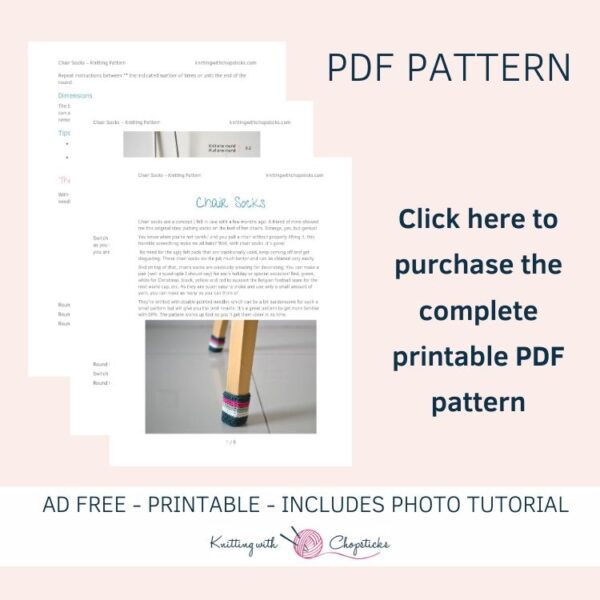 How to Make Cute Chair Socks Knitting Pattern Knitting with Chopsticks