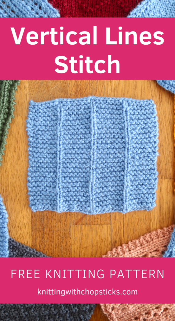 The Vertical Lines Stitch | Knit Stitch Tutorial | Knitting with Chopsticks