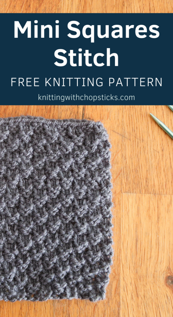 The Mini Checkered Squares Stitch | Knit Stitch Tutorial | Knitting ...