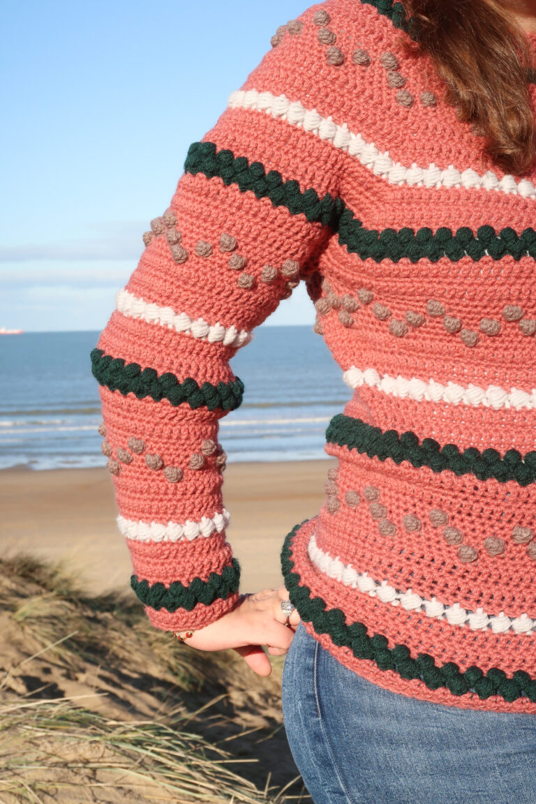 Free Top Down Crochet Sweater Pattern | Beads and Bobbles Sweater