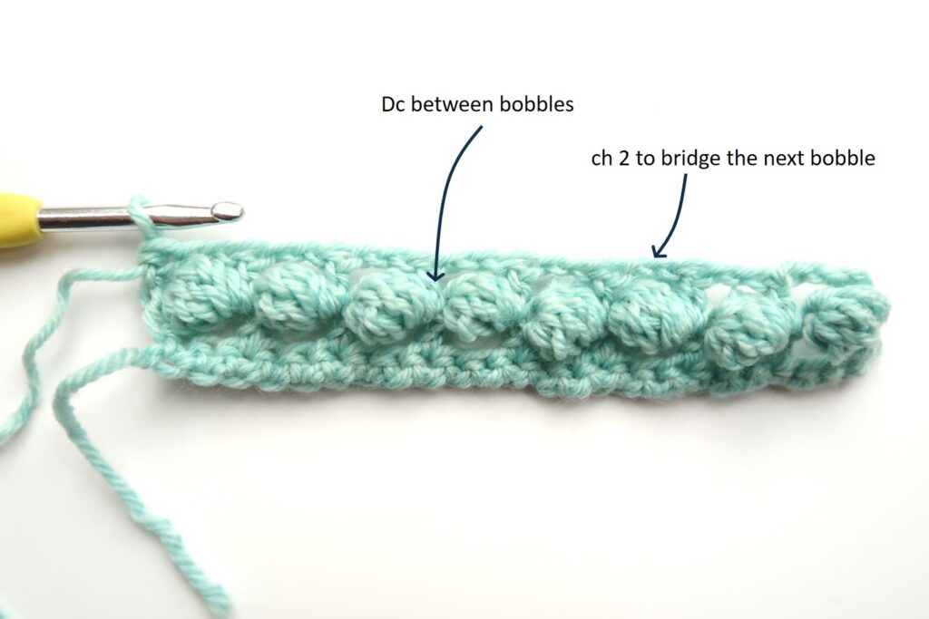 Lace and Bobbles Crochet Pattern - Floating Bobbles Stitch Pattern
