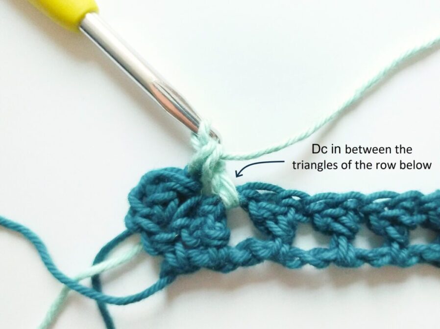 Mini Triangles Crochet Stitch Tutorial | Knitting with Chopsticks