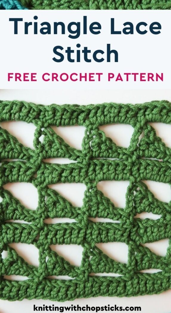 Triangle Lace Stitch Crochet Pattern | Knitting with Chopsticks