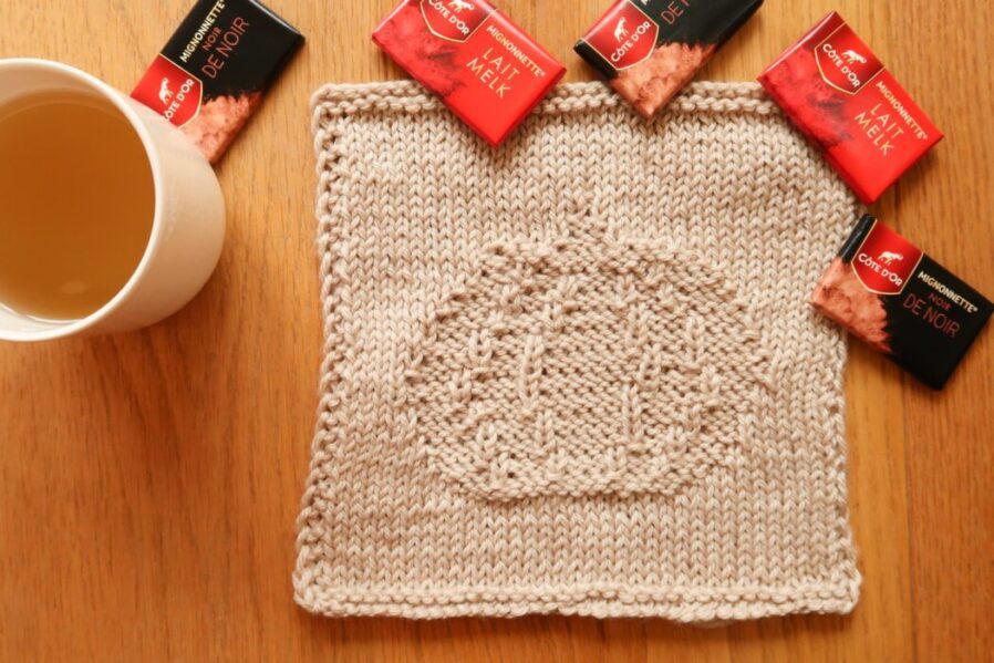 FREE Blanket Square Knitting Pattern - Pumpkin Knit Square Pattern