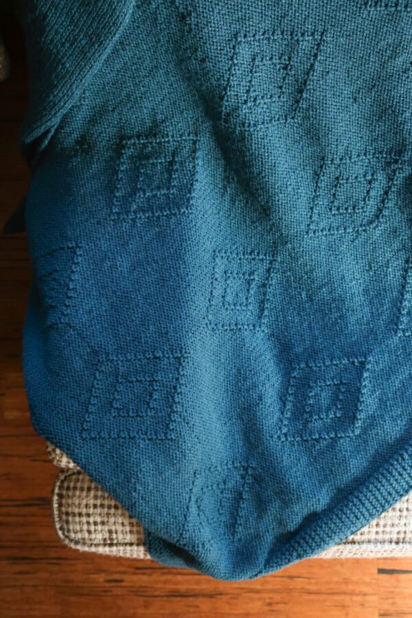 Easy Blanket Knitting Pattern FREE - Diamond Blanket Knit Pattern