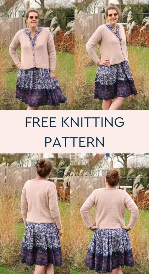 Cropped Easy Cardigan Knitting Pattern - Elise Knit Cardigan Pattern