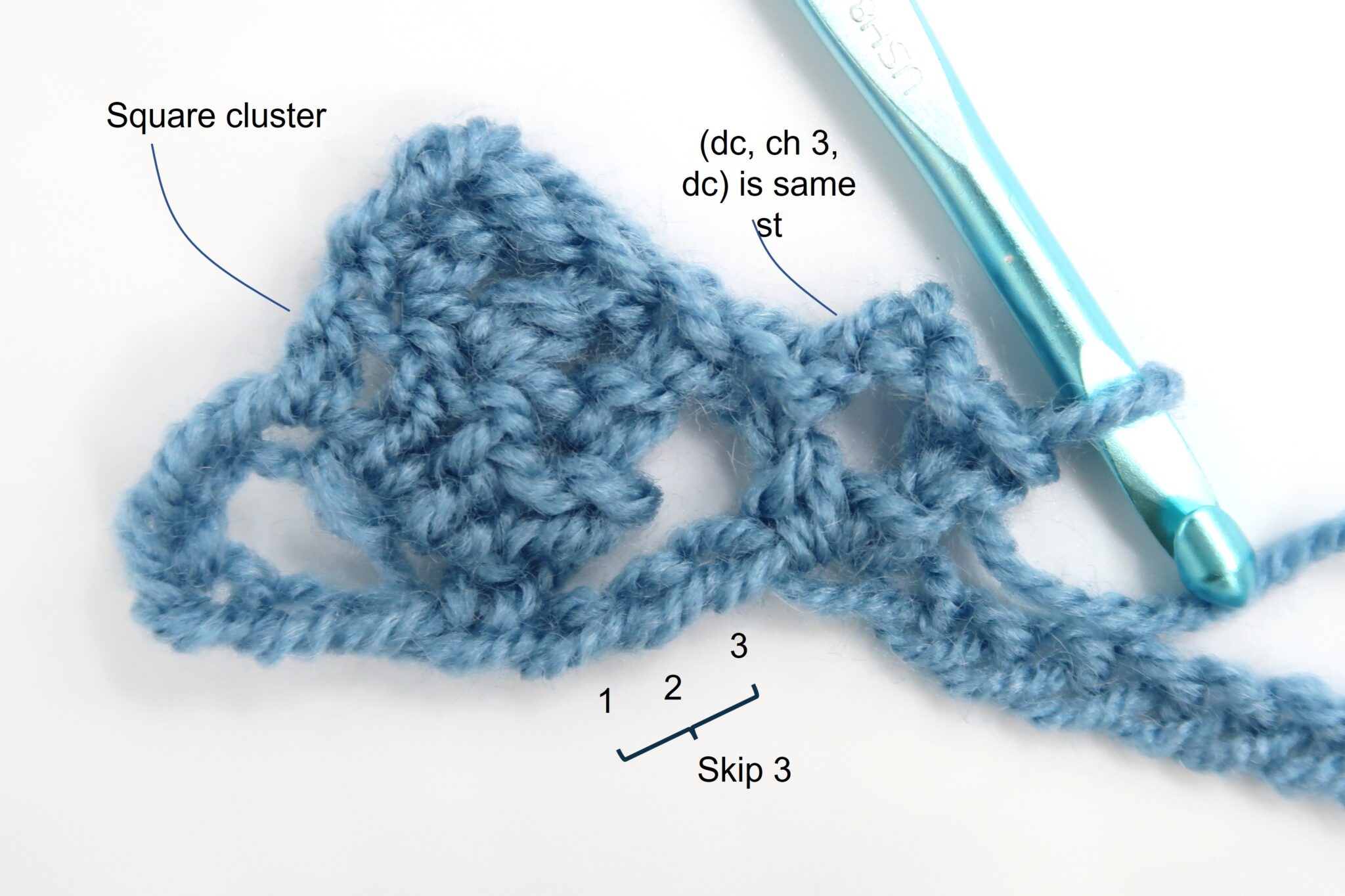Crochet Lace Stitch Pattern - FREE Squares Lace Crochet Stitch Pattern