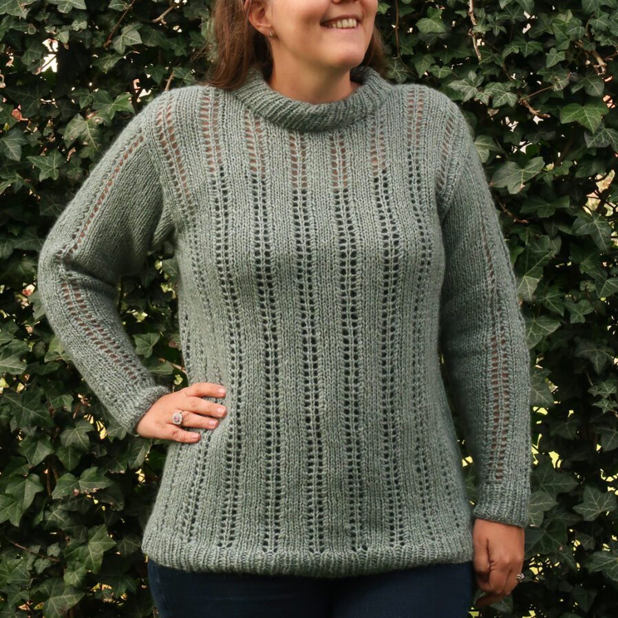 Lacy Knit Sweater Pattern | Knitting with Chopsticks