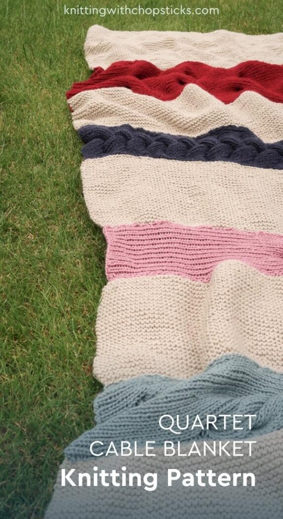Quartet Knit Cable Blanket Pattern | Knitting with Chopsticks