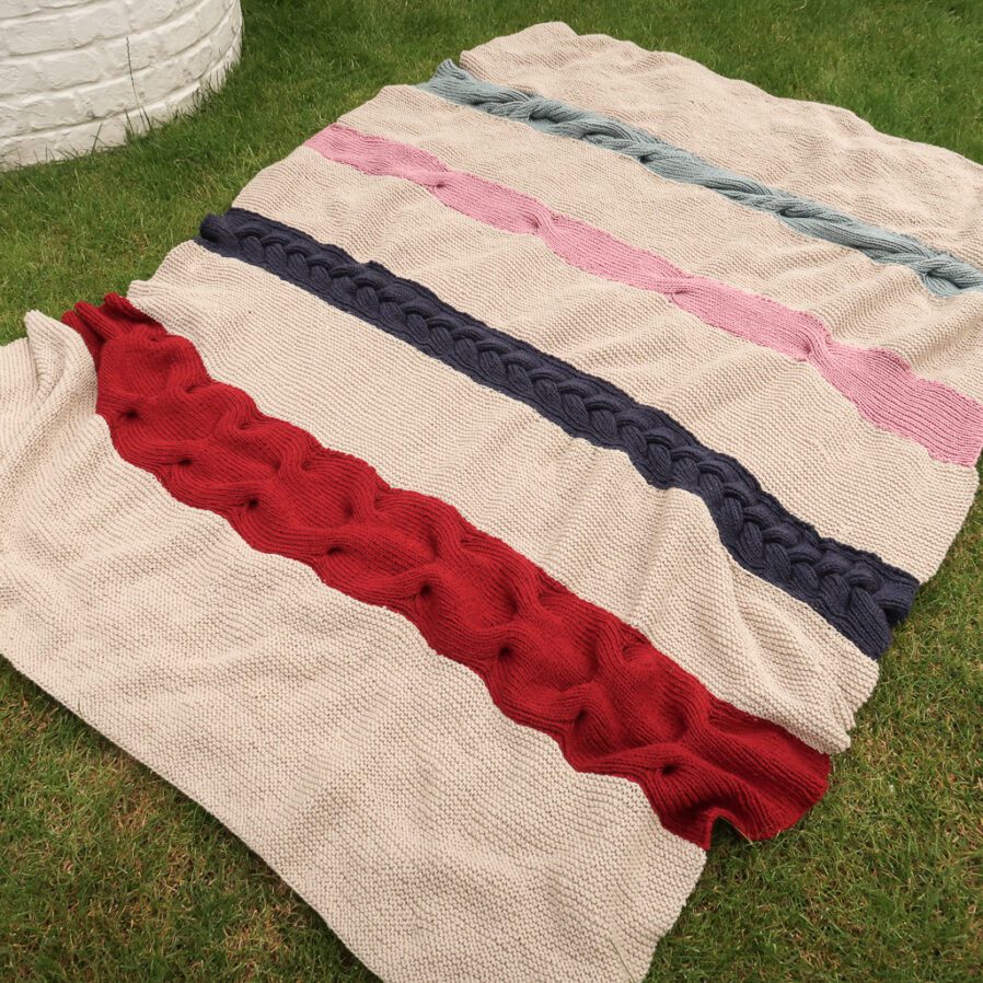 Simple Cable Knit Blanket Pattern Free | Knitting with Chopsticks