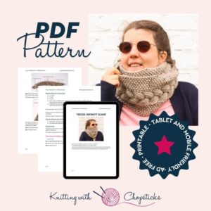 Cable Scarf Knitting Pattern - Tresse Infinity Scarf Knitting Pattern