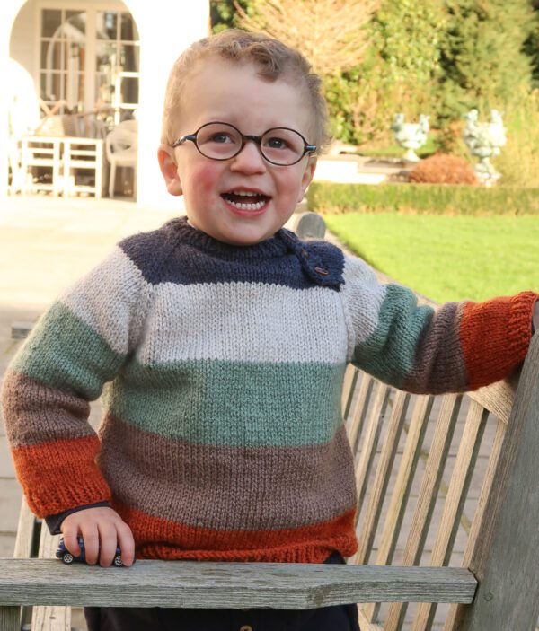 Striped Boy Sweater Knitting Pattern - Raglan Baby Sweater