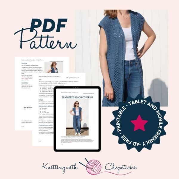Free Beach Cover Up Knitting Pattern - Seabreeze Sleeveless Cardigan