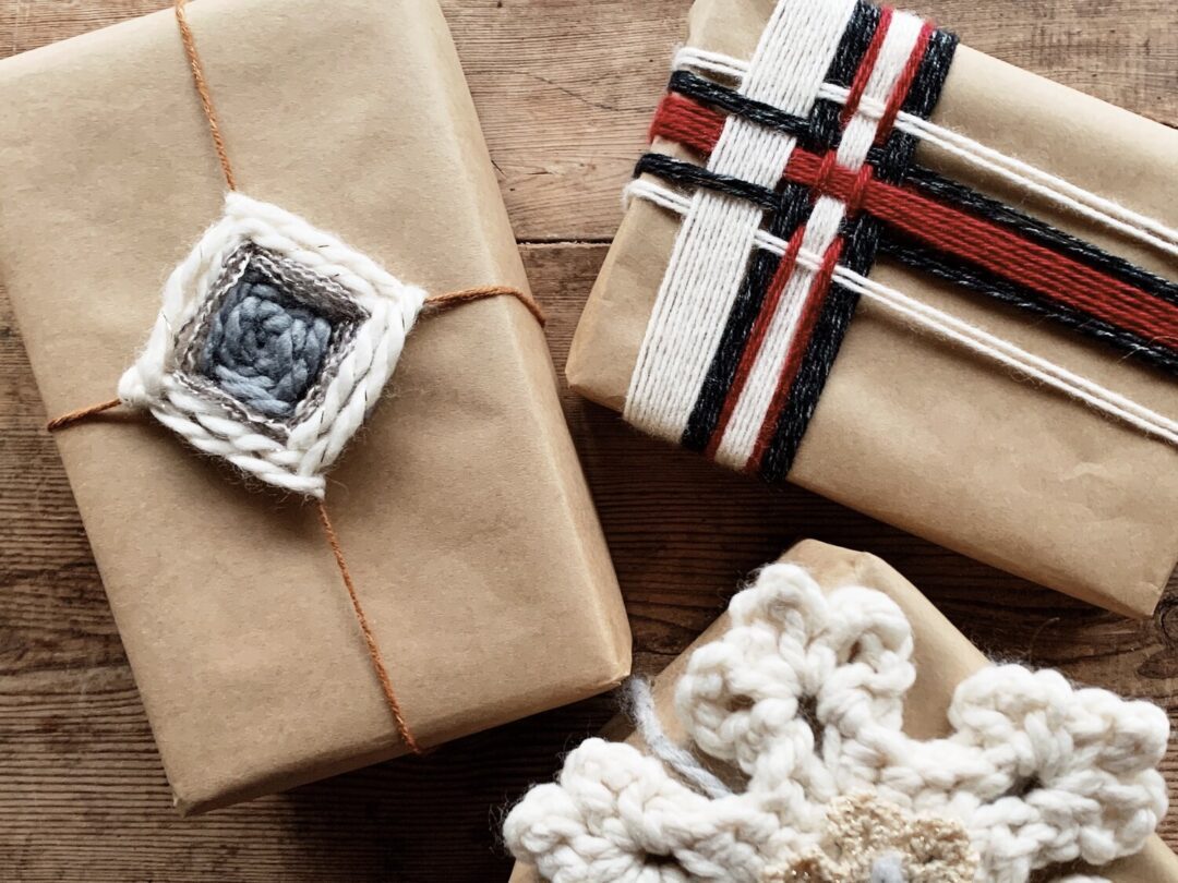 DIY Gift Packaging Ideas using Leftover Yarn | Knitting with Chopsticks