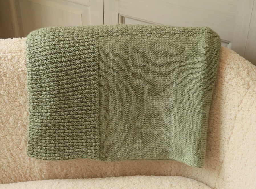 Rattan Blanket Knitting Pattern - Textured Edge Knit Blanket Pattern