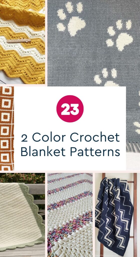2 color crochet blanket: 23 free patterns | Knitting with Chopsticks