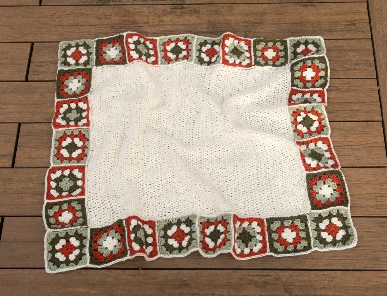 Granny Square Border Crochet Blanket Pattern