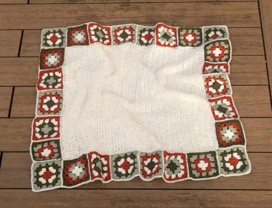 Granny Square Border Crochet Blanket Pattern