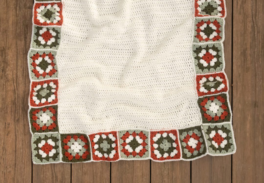 Granny Square Border Crochet Blanket Pattern