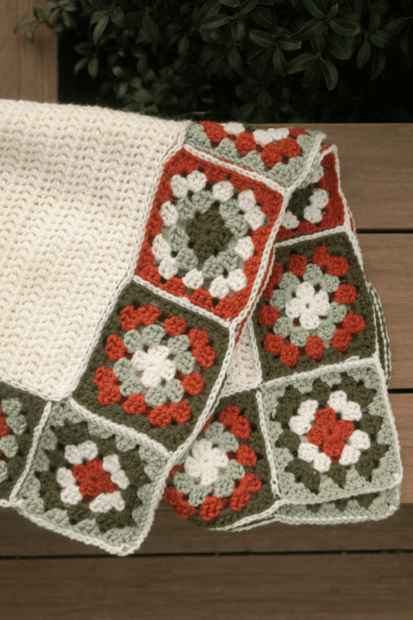 Granny Square Border Crochet Blanket Pattern