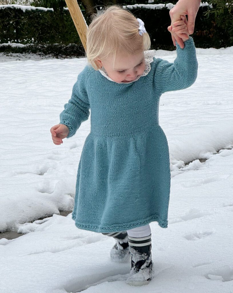 Free Knitting Pattern for Baby Dress: Livia Baby Dress Knit Pattern
