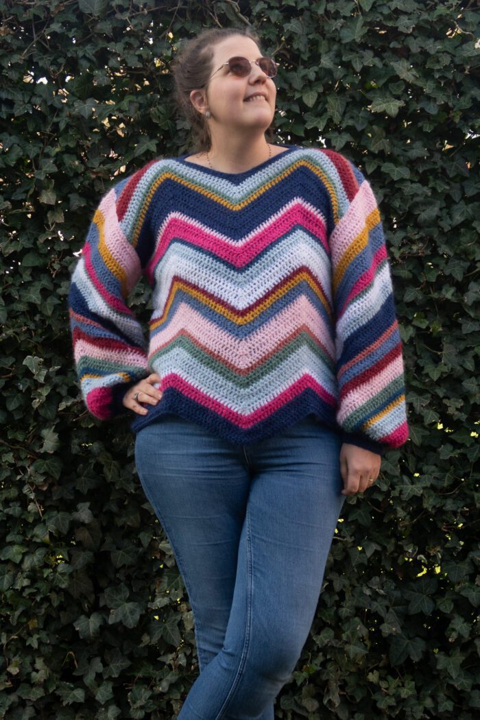 Women's Crochet Sweater Pattern - Chevron Crochet Sweater