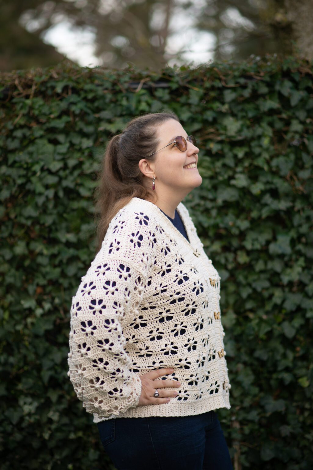 Lacy Crochet Sweater Pattern : Floral Cardigan | Knitting with Chopsticks