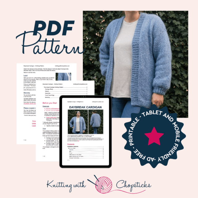 Easy Beginner Chunky Cardigan Knitting Pattern | Knitting with Chopsticks