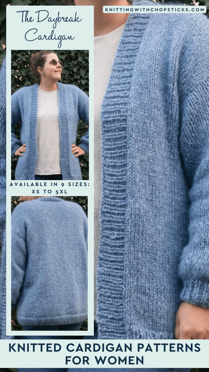 Easy Beginner Chunky Cardigan Knitting Pattern | Knitting with Chopsticks