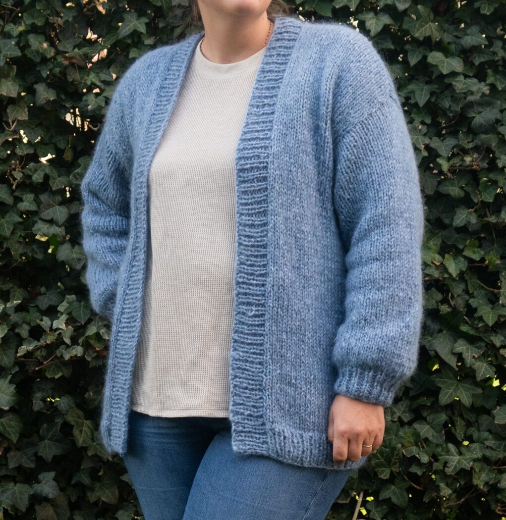 Easy Beginner Chunky Cardigan Knitting Pattern | Knitting with Chopsticks