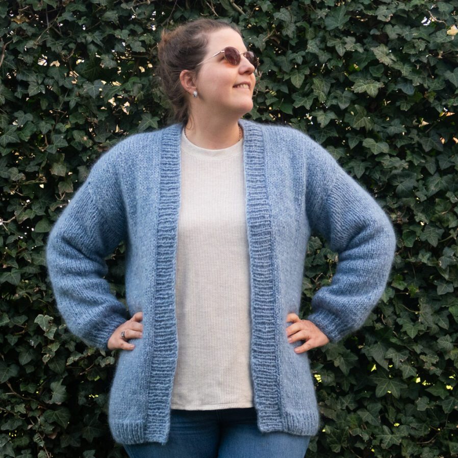 Easy Beginner Chunky Cardigan Knitting Pattern | Knitting with Chopsticks