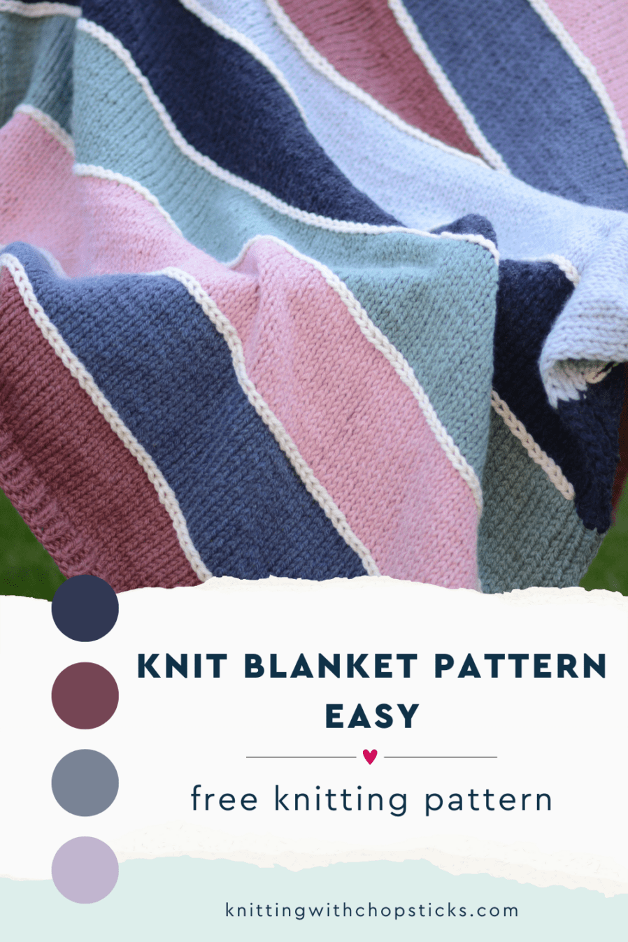 Chunky Knit Blanket Pattern FREE | Knitting with Chopsticks