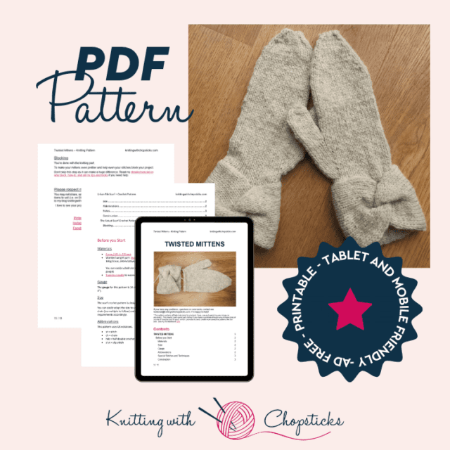 Free Knitting Pattern for Mittens - Twisted Mittens Knit Pattern