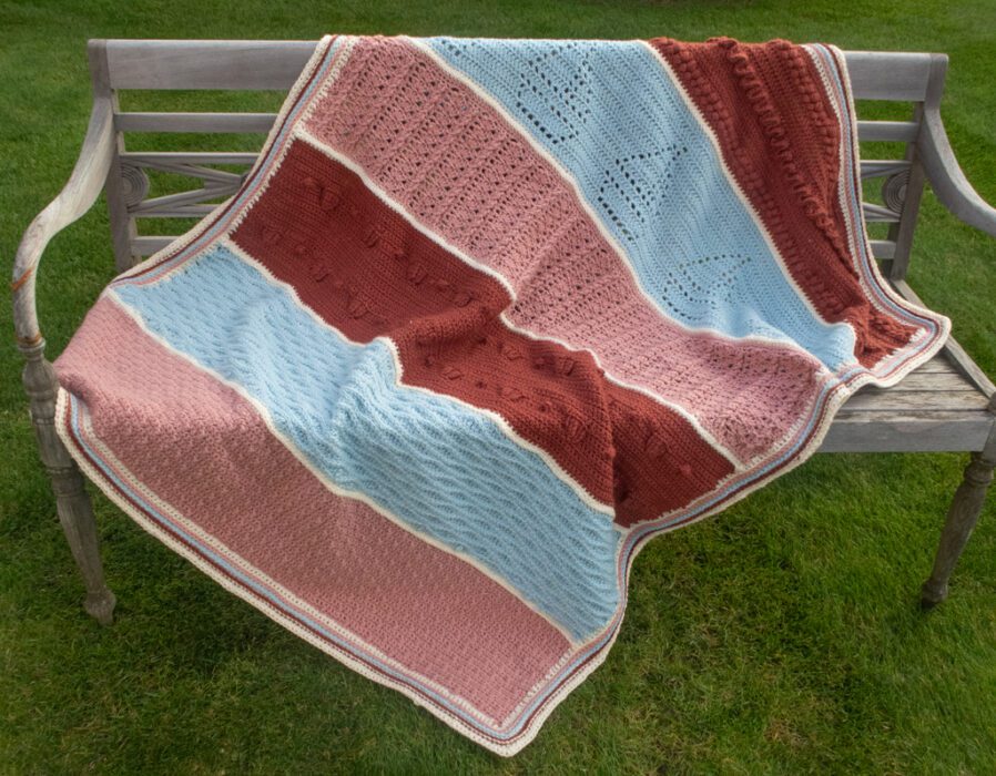 Blanket Stripes Divider Free Crochet Pattern | Knitting with Chopsticks