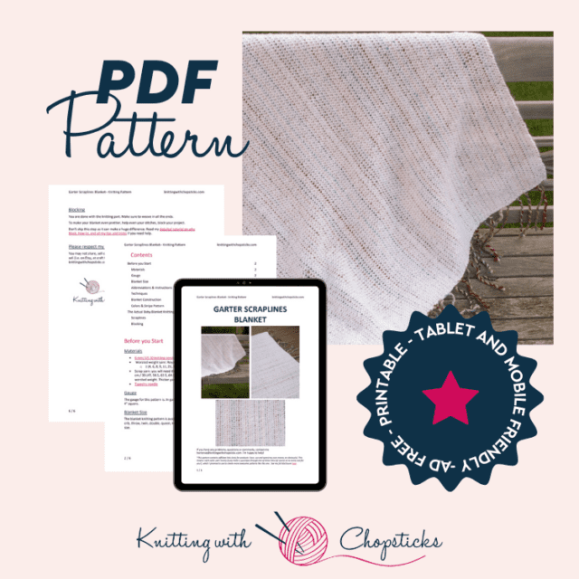 Garter Stitch Baby Blanket Pattern | Knitting with Chopsticks