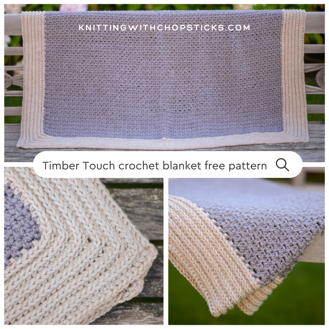 Chunky Crochet Blanket Free Pattern | Knitting with Chopsticks