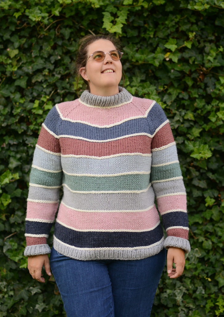 Color Divide Knit Sweater Pattern | Knitting with Chopsticks