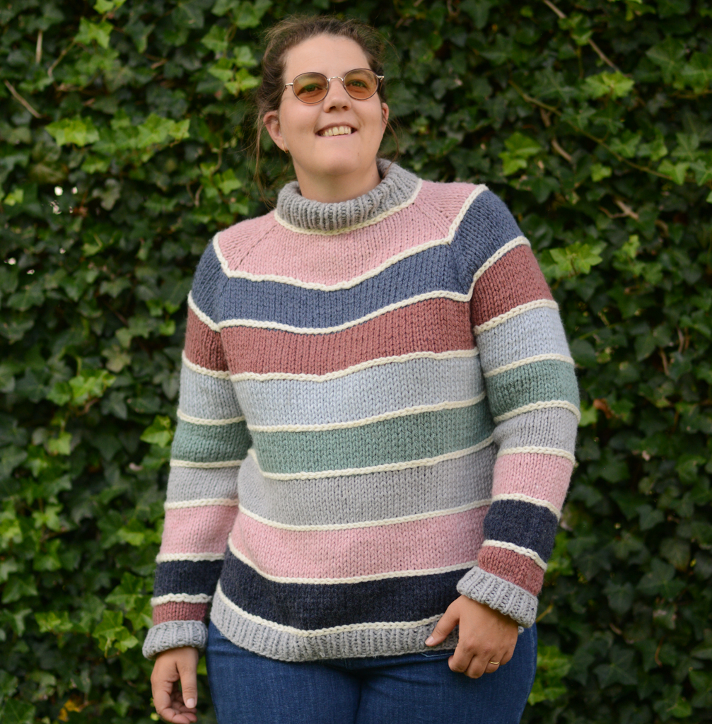 Color Divide Knit Sweater Pattern | Knitting with Chopsticks