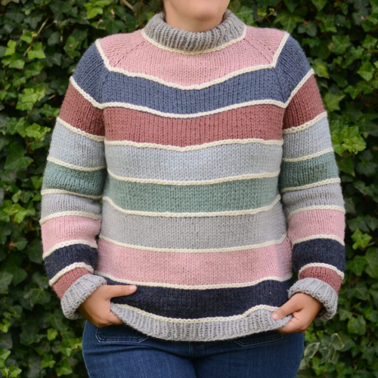 Chunky Knit Sweater Pattern Free | Knitting with Chopsticks